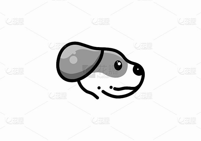 Simple dog head illustration vector design
