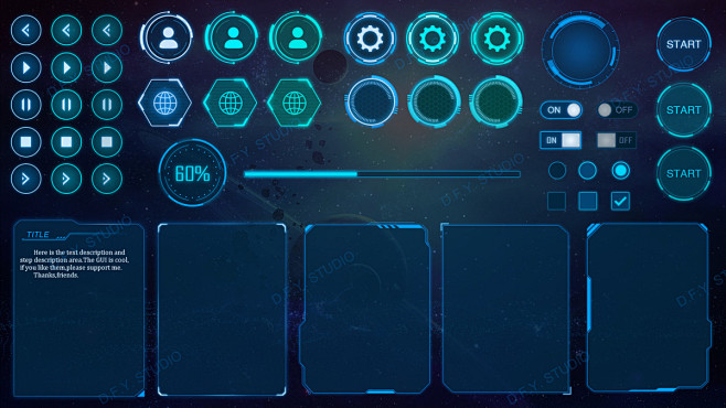 SCI-FI UI pack+psd | 2D 图标 | Unity Asset Store