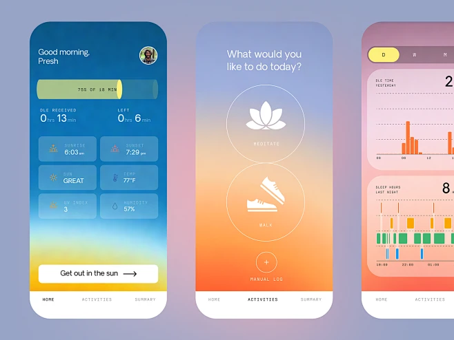 Designing Sunseek: A Bright UI for Sunlight Tracking图片_Mobile App图片素材-花瓣网
