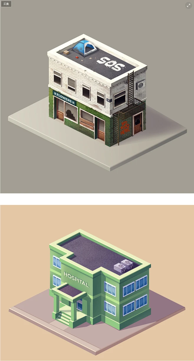 Isometric houses on Behance-花瓣网