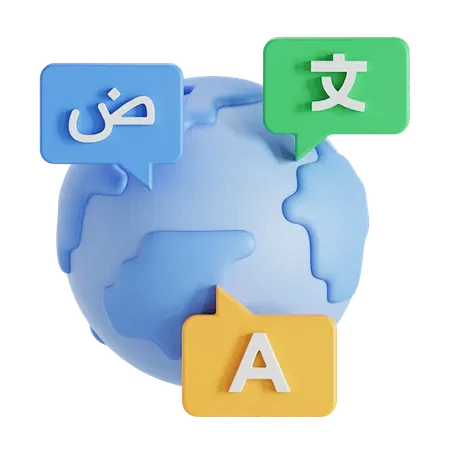 World language 3D Icon-花瓣网