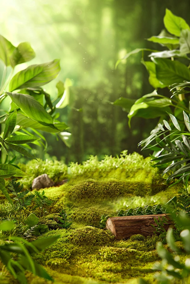 绿色森林场景-花瓣网