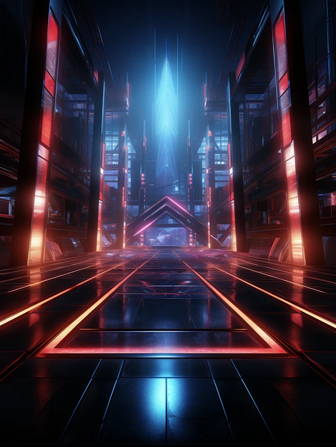 Ultra-modern 3D open stage scene,3D model,Extra long shot,Fast and ...