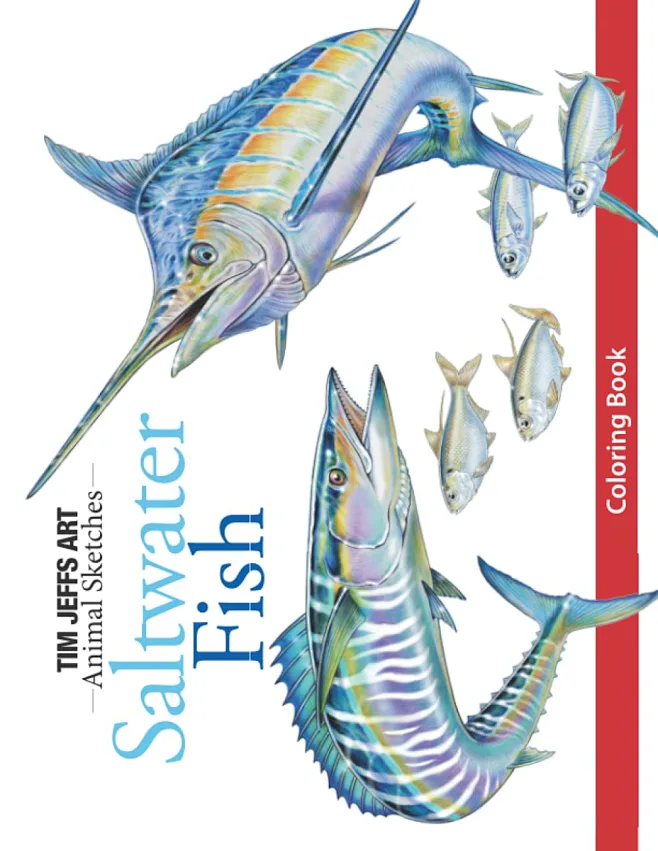 Saltwater Fish Coloring Book (Animal Sketches)-花瓣网