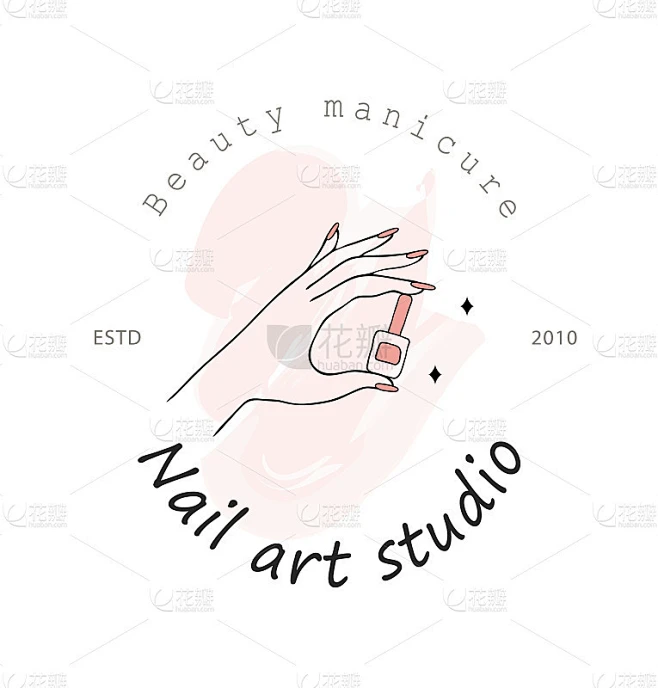 Vector template for nail art studio.素材-花瓣网