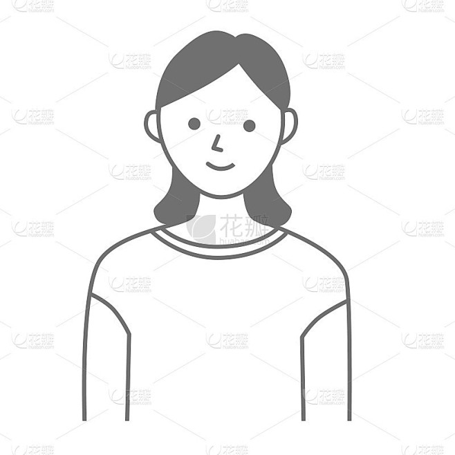 Front facing vector illustration of women
