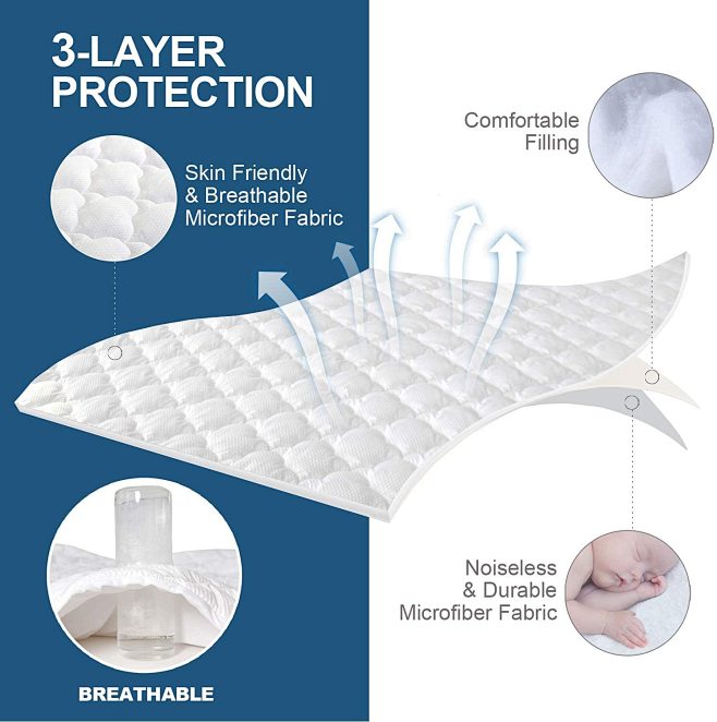 Amazon.com: Twin Mattress Pad Air Mattress Cover, Thick Quilted ...