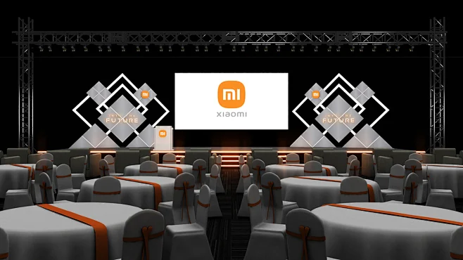 booth event stage Exhibition installation led stage set design Stage ...
