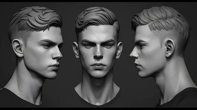 顶级 男性头部造型 参考 461P-欧美卡通-原画插画,微元素 - 原画,设计,欧美,卡通,Q萌 - Element3ds.com!-花瓣网