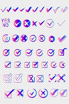 打勾√矢量素材元素-花瓣网