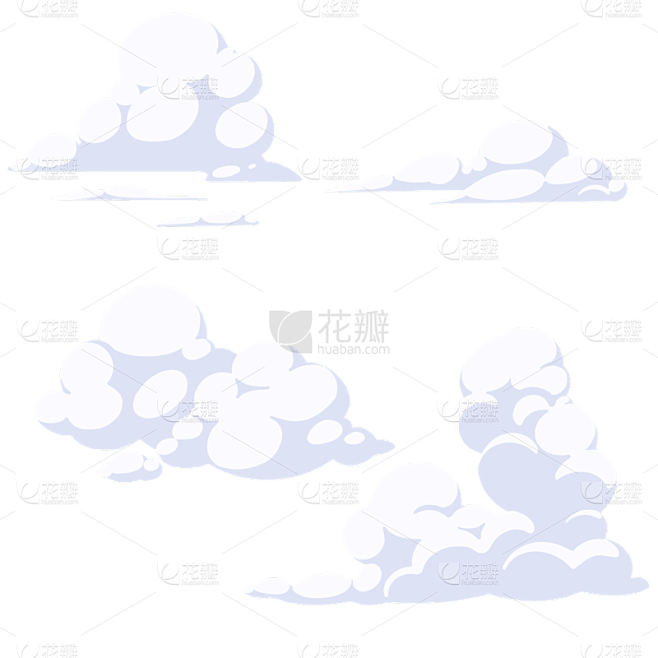 2.5D白色卡通云朵1