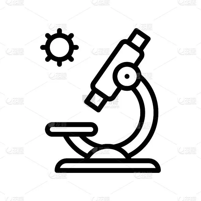 实验室图标相关实验室显微镜与病毒载体线形，素材-花瓣网