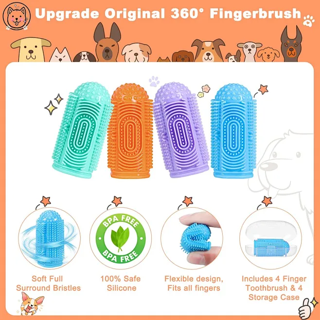 Amazon.com: YUEYUEJIA Dog Toothbrush Finger Toothbrush Dog Tooth ...