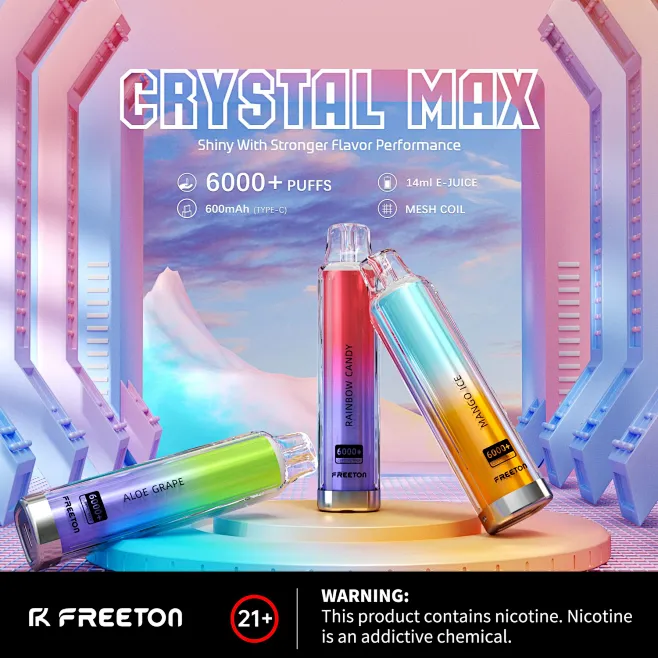 Freeton New Disposable Vape Crystal Max Two-color gradient paint-花瓣网