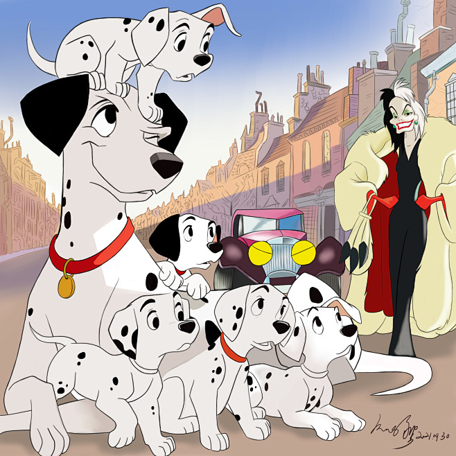 迪士尼-101忠狗画稿