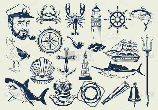 组合航海元素设置图标模式