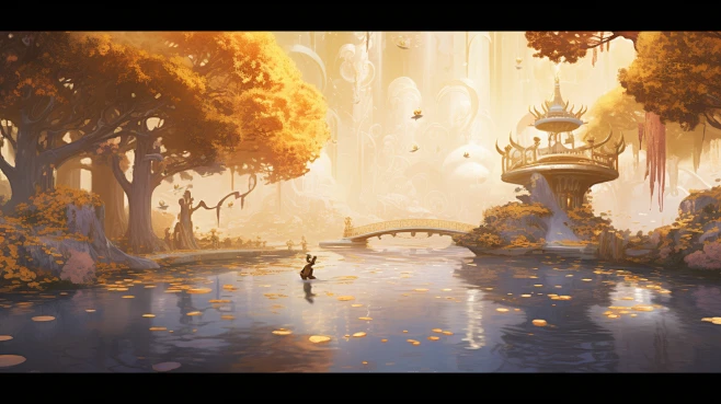 A_fantasy_scene_with_trees_and_ponds_spatial_concept_art_th_abdbaef9 ...