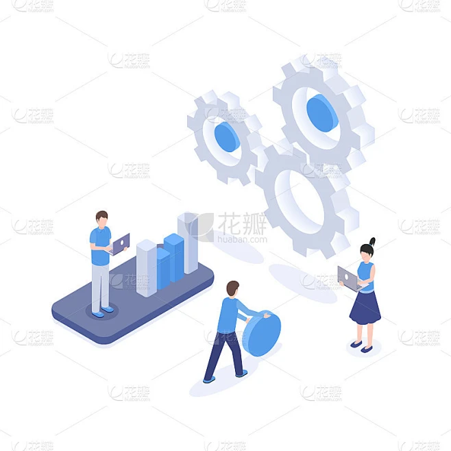 Software optimization vector isometric illustratio素材-花瓣网