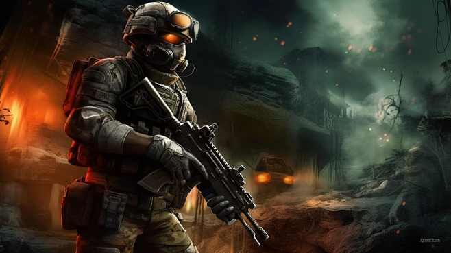 AI绘画_Prompts_DaminDesign_First_Person_Shooter_Game_Art_FPS_Wallpaper ...