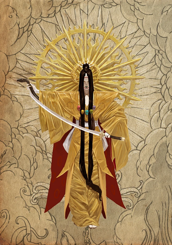 adrian-smith-japanese-gods-amaterasu-花瓣网