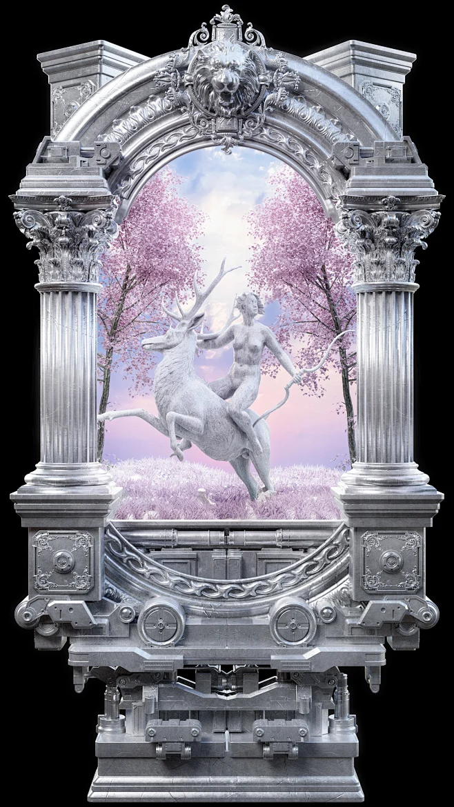 3D Digital Art Render sculpture-花瓣网