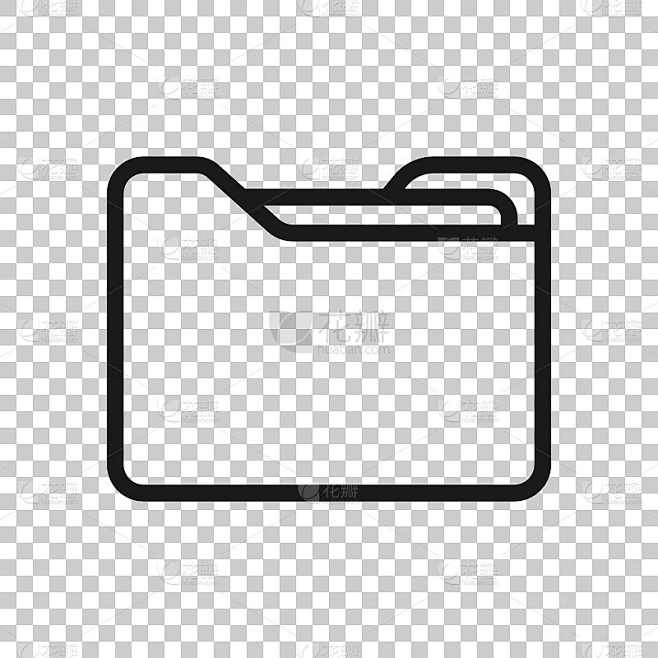 文件夹图标在透明风格。文档归档矢量插图上孤立的背景。存储业务的概念。素材-花瓣网