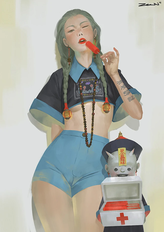 米婆潮流-ZeenChin__涂鸦王国插画-花瓣网