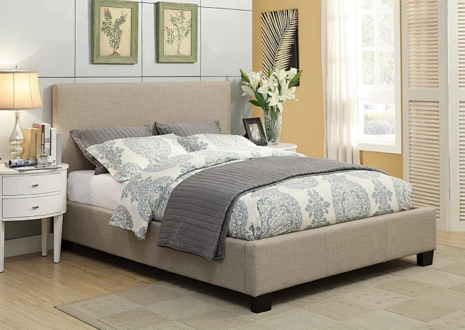 Vincent de Paul Linen Platform Bed - Transitional - Platform Beds - by ...