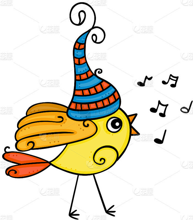 Little yellow bird singing