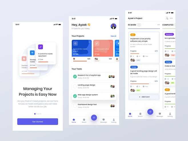 任务管理 - 移动应用 app clean daily task flutter mobile mobile uı project ...