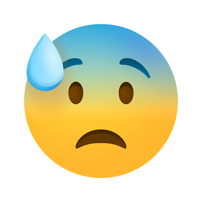 Anxious face with sweat