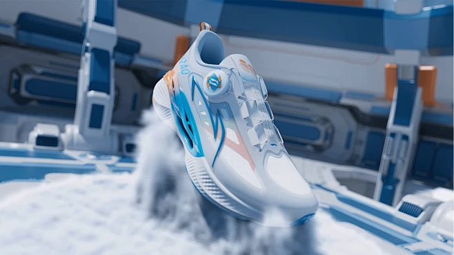 sneakers shoes running octane cartoon Space animation c4d 3D-花瓣网