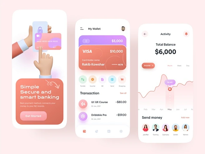 Finance App Design 2021 trend app design bank app banking banking app ...