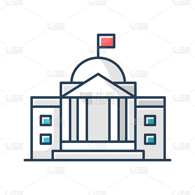 国家机构正面RGB颜色图标