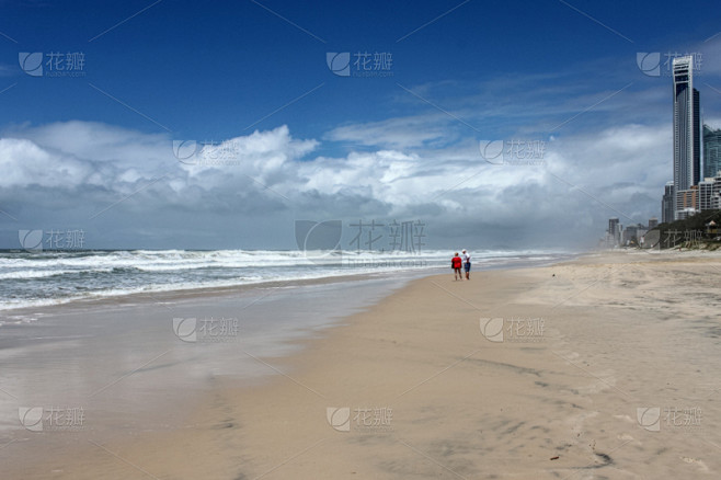 澳大利亚,昆士兰州,黄金海岸,冲浪者天堂海滩,暴风雨,海滩,建筑外部,在之后,伴侣,演讲
