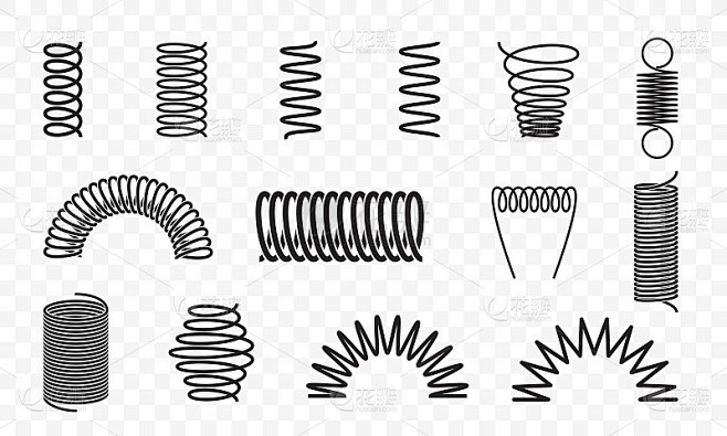 Spiral springs different shapes and types vector i