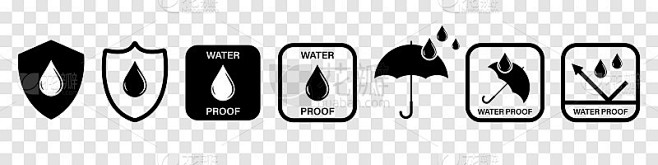 防水标志集合。包装上的防水图标。向量元素
