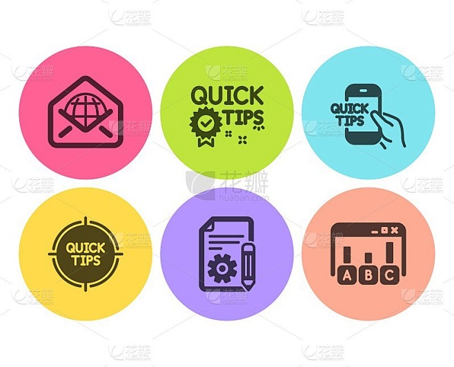 Web mail, Tips and Documentation icons set. Quick