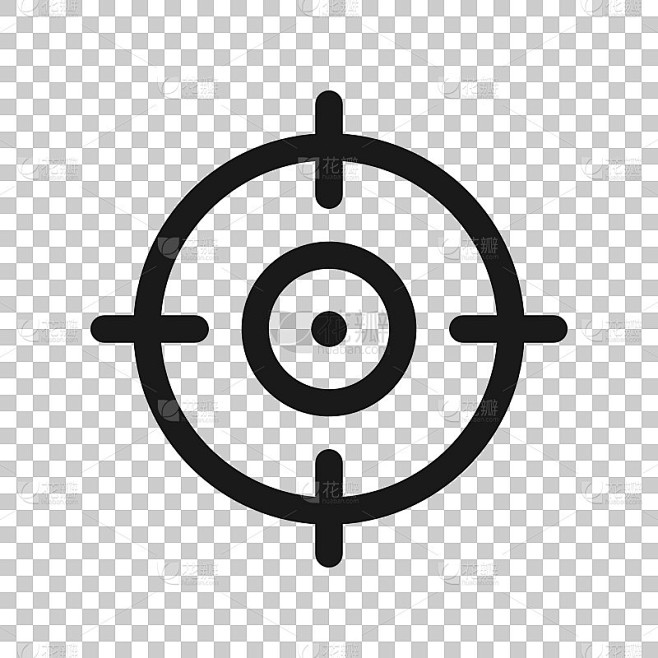 Shooting target vector icon in transparent style.