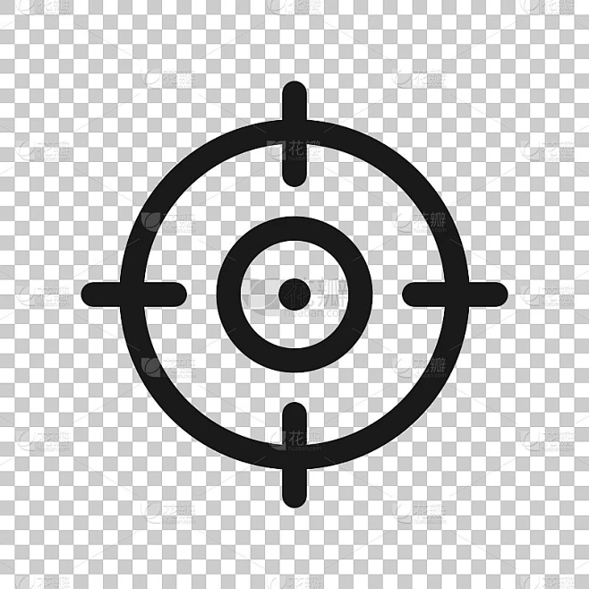 Shooting target vector icon in transparent style. 素材-花瓣网