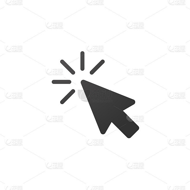 Clean vector modern cursor symbol icon with click.