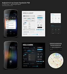 design_android-花瓣网|陪你做生活的设计师 | Android 4.0 GUI PSD