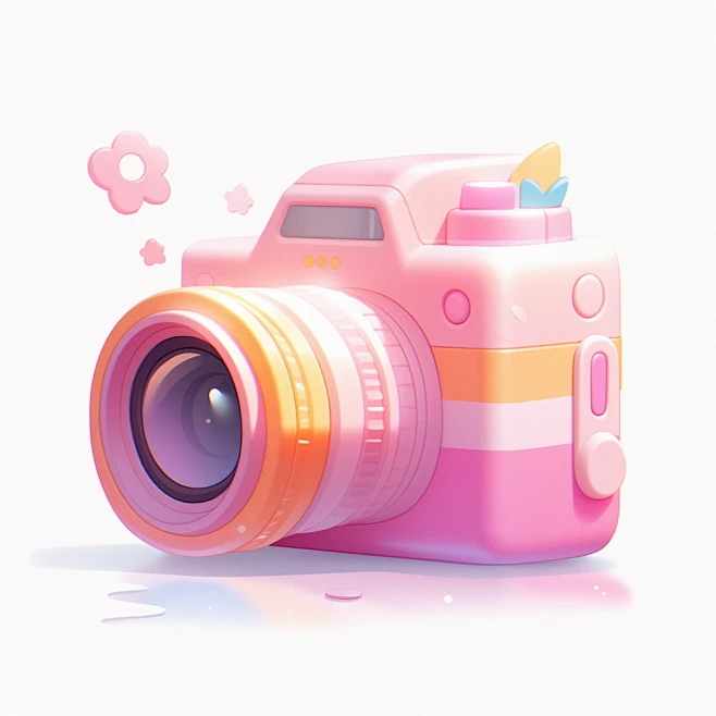uone_75297_A_camera_3D_icon_design_cartoon_clay_material_pink_o ...