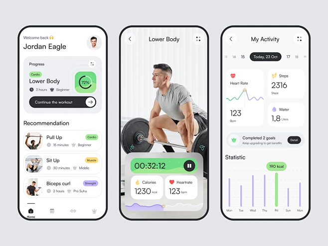 Fitness App Concept clean daily activity exercise fitness fitness app ...