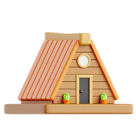 Cabin 3D Icon-花瓣网