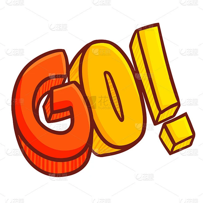 “GO!“ symbol in 3d cartoon素材-花瓣网