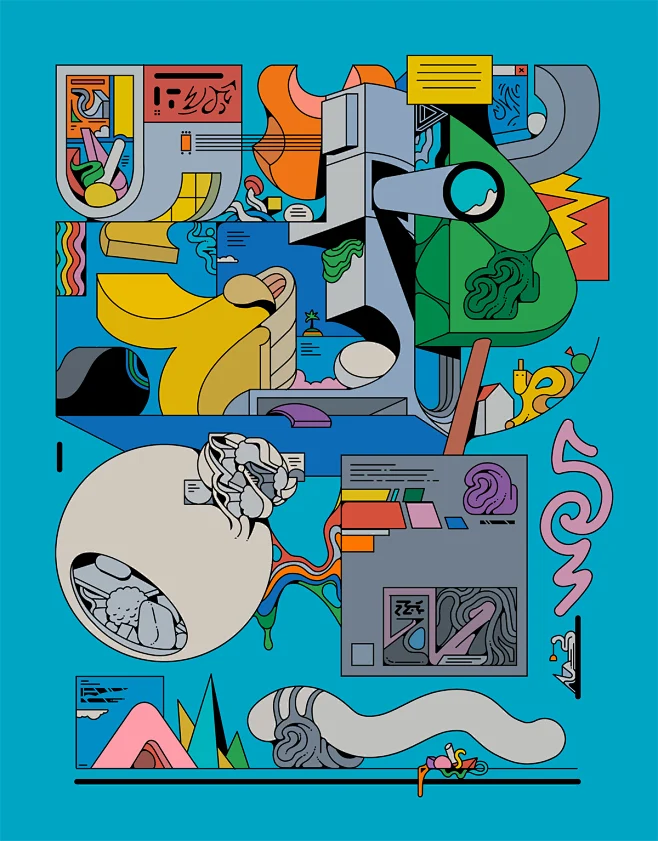 Faded unsaturated Character design Stream of Consciousness doodles арт ...