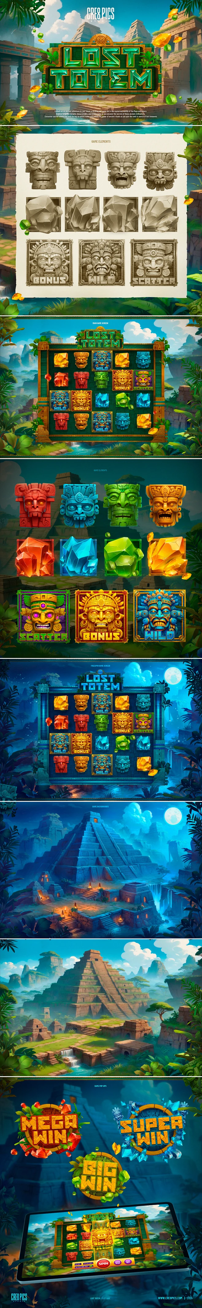 LOST TOTEM 游戏艺术 踏上《失落的图腾》的远古冒险之旅，这是一款惊心动魄的老虎机游戏，背景设定在玛雅和阿兹特克的神秘世界。探索被遗忘 ...