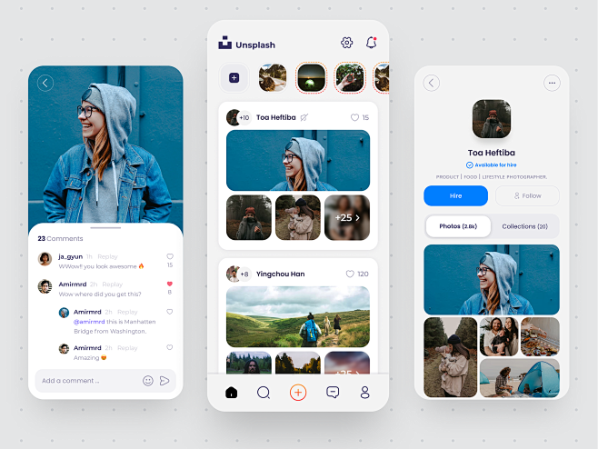 Unsplash App by Amir Moradi on Dribbble