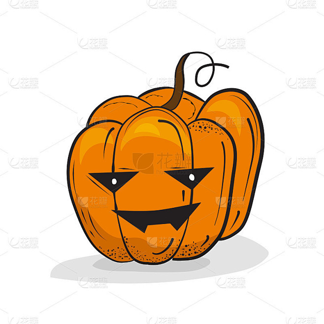 Cartoon halloween pumpkin vector illustration.Stic